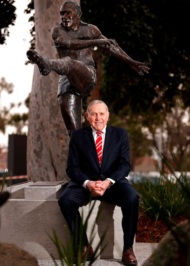 Bob Skilton stands proud at Lakeside Stadium