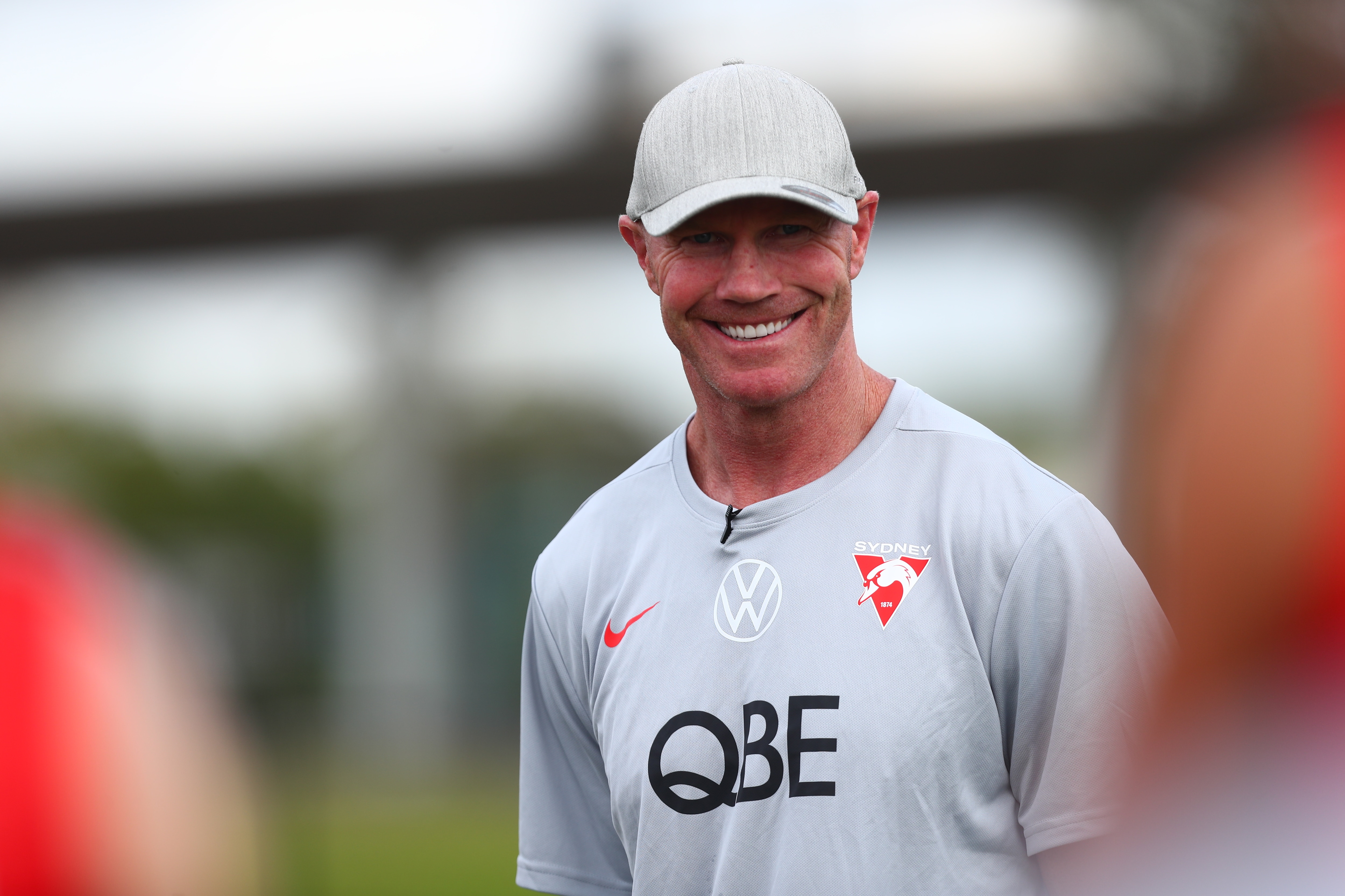 Gallery: Barry Hall attends Swans training