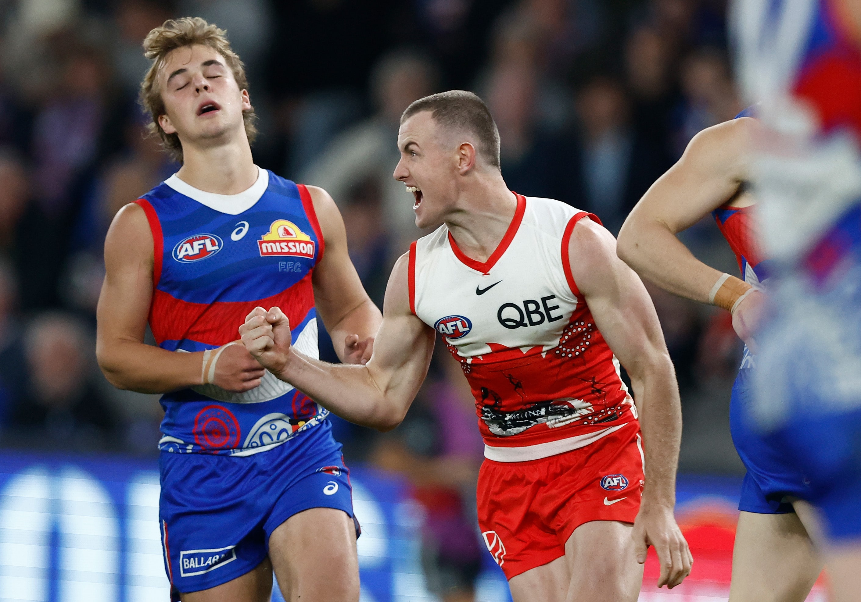 Warner masterclass lifts Swans past injury-hit Dogs